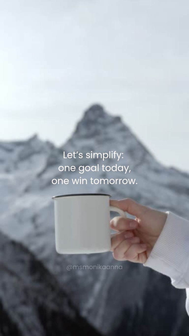 Let’s simplify: one goal today, one win tomorrow – Healthy Habits for a ...